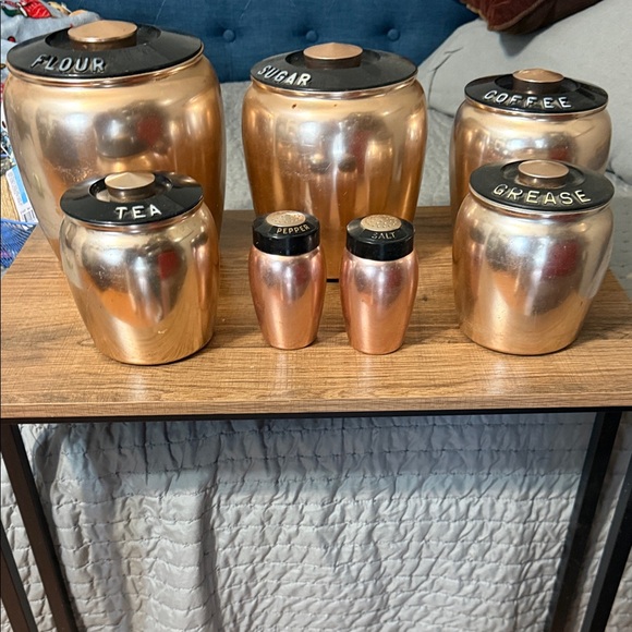 Kromex | Kitchen | Vintage Kromex Rose Gold Aluminum Copper Canister ...